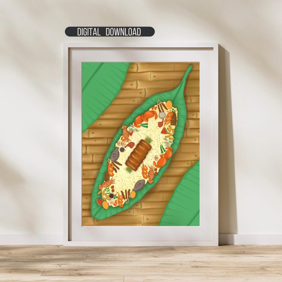 Filipino Kamayan Feast | Filipino Art | Filipino Wall Art | Philippine ...