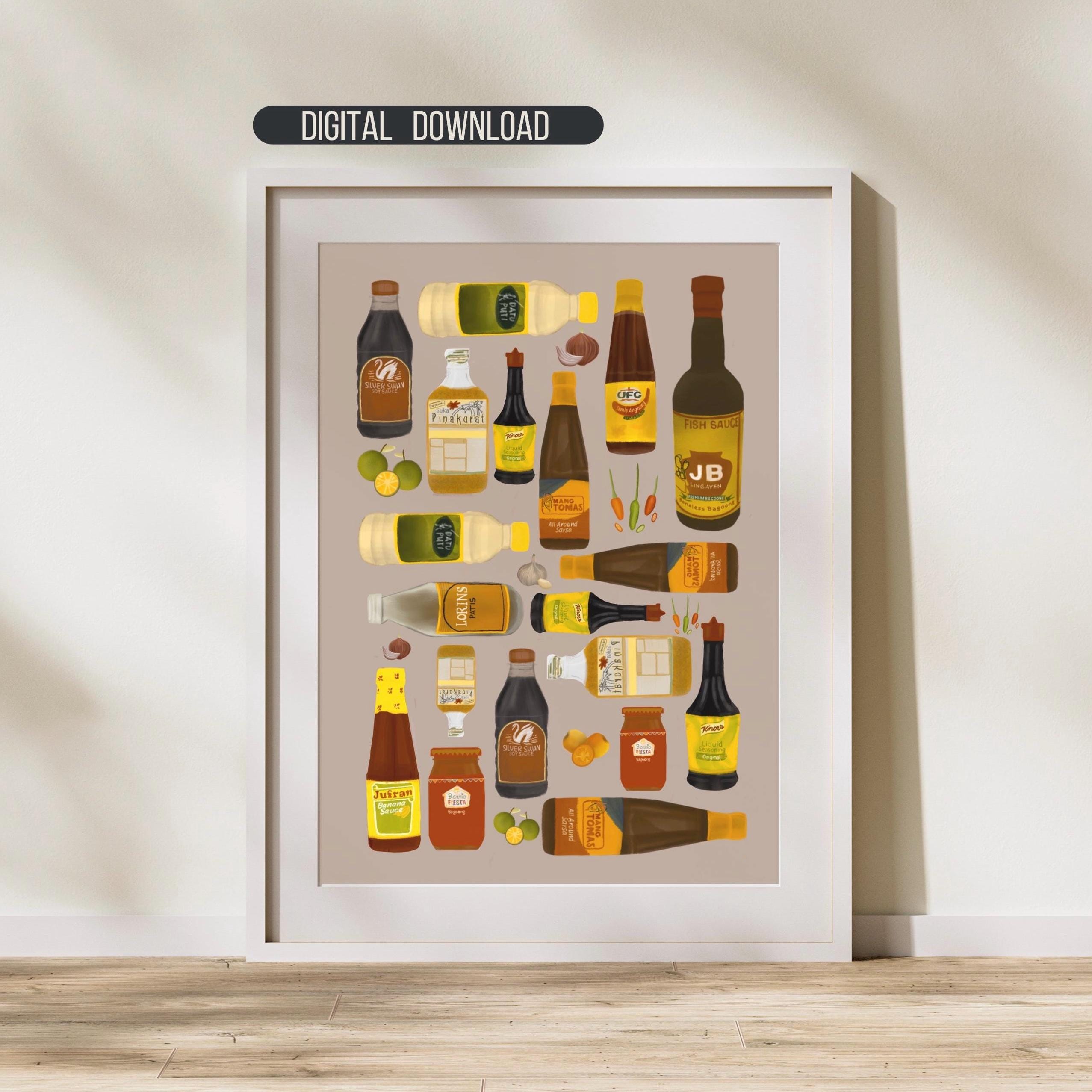 Filipino Pantry | Pinoy Condiments | Filipino Food Art | Filipino Wall ...