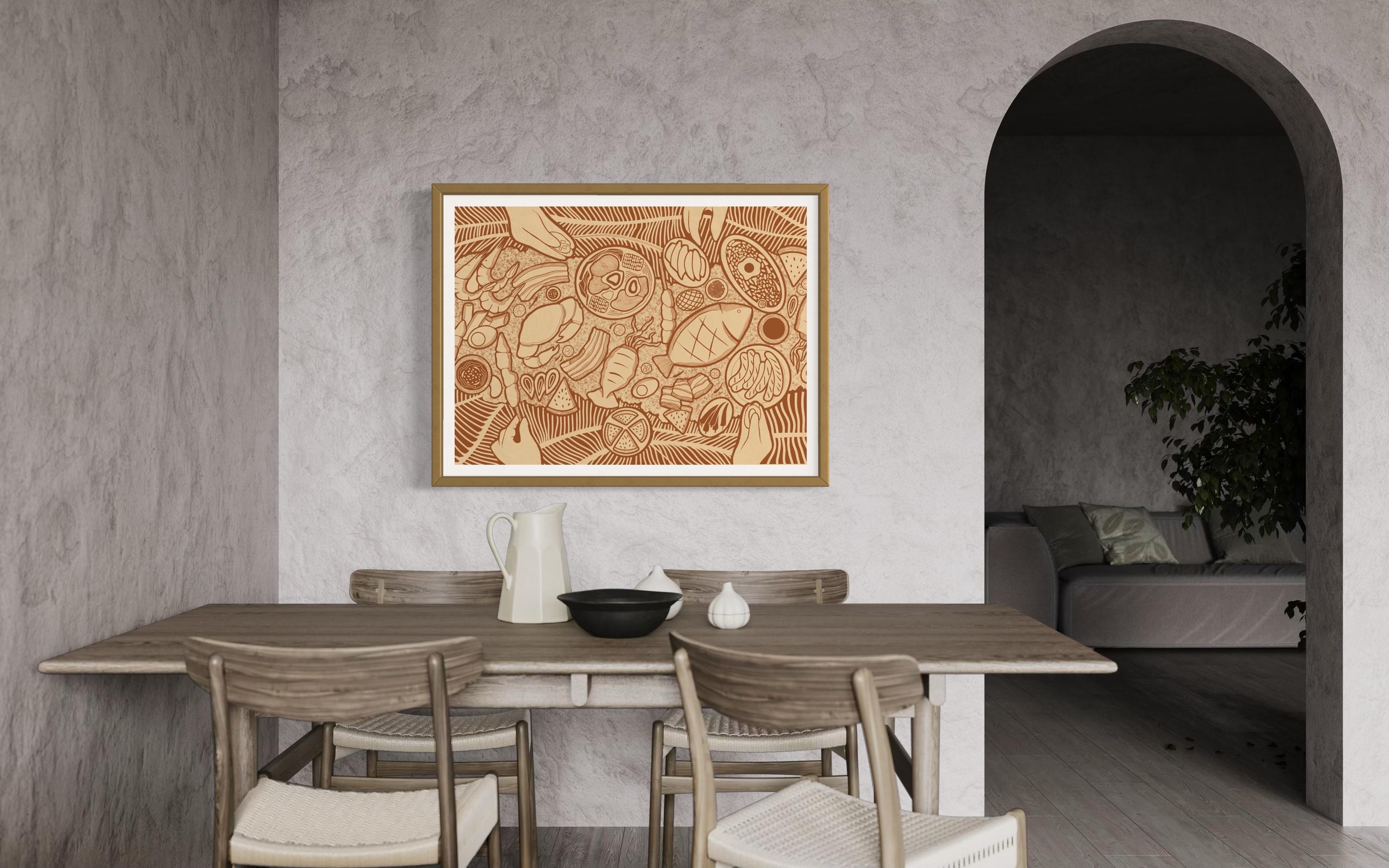 Filipino Kamayan Feast, Philippines Family Gathering Wall Art ...