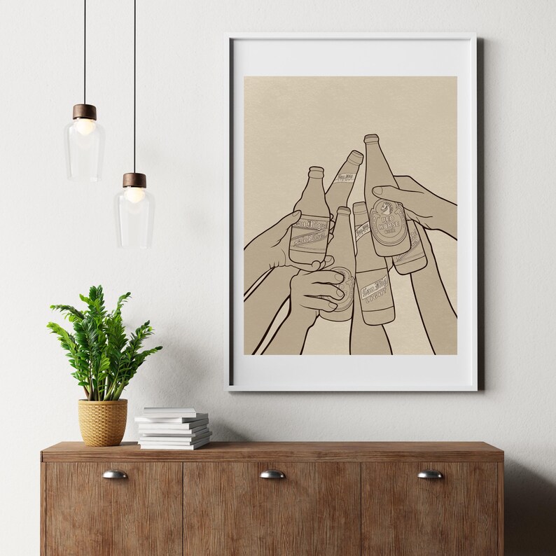 Filipino Beer Art Print: "inuman" Toast, Kitchen Wall Decor (digital ...