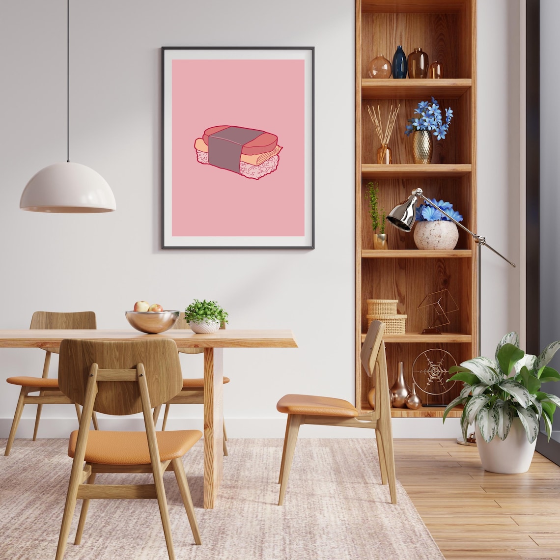 Spam Musubi Art, Pastel Color Art, Japanese Wall Art, Japanese Gifts ...