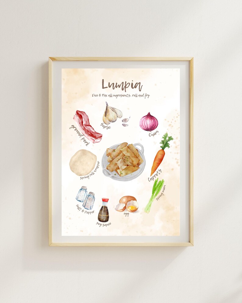 Philippines Poster Lumpia Filipino Food Art, Filipino Spring Roll ...