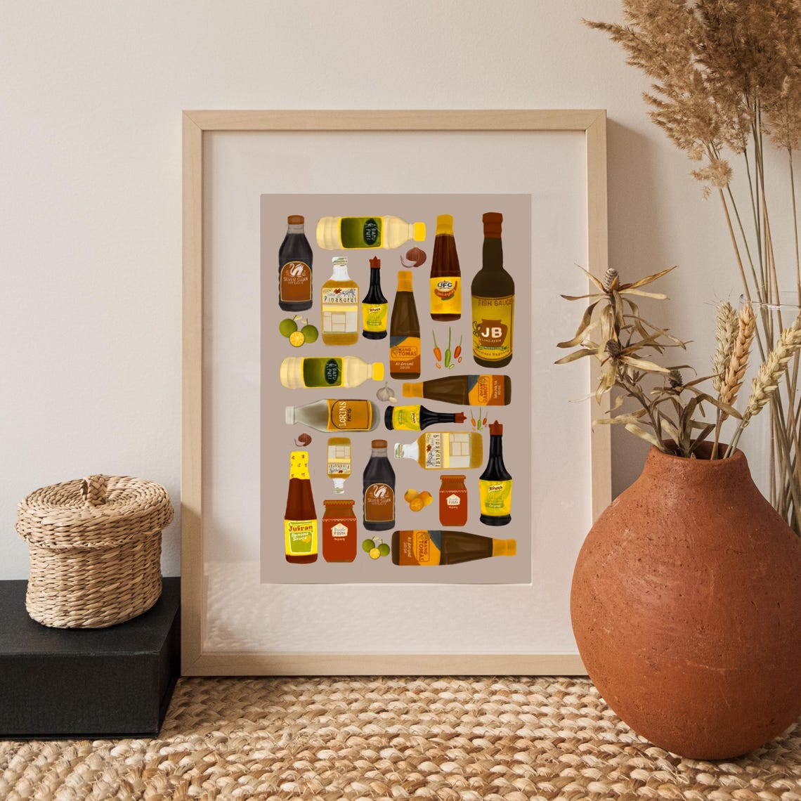 Filipino Pantry Condiments Printable Poster, Philippines Wall Art Decor ...