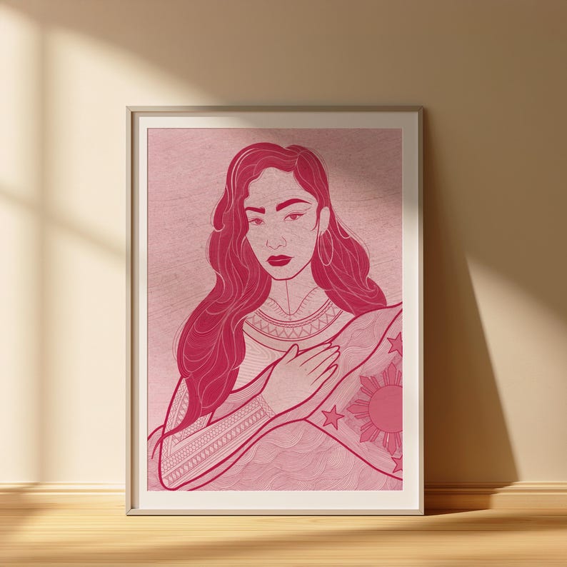 Philippines Poster Modern Filipina Pink Art, Philippine Flag ...