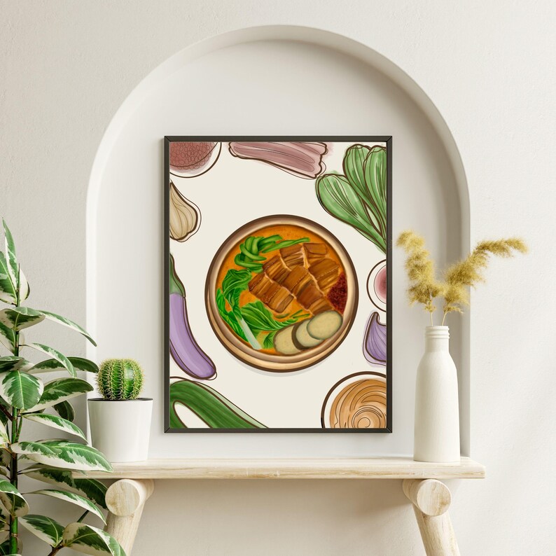 Kare Kare Filipino Food, Pinoy Digital Art, Printable Poster, Home ...