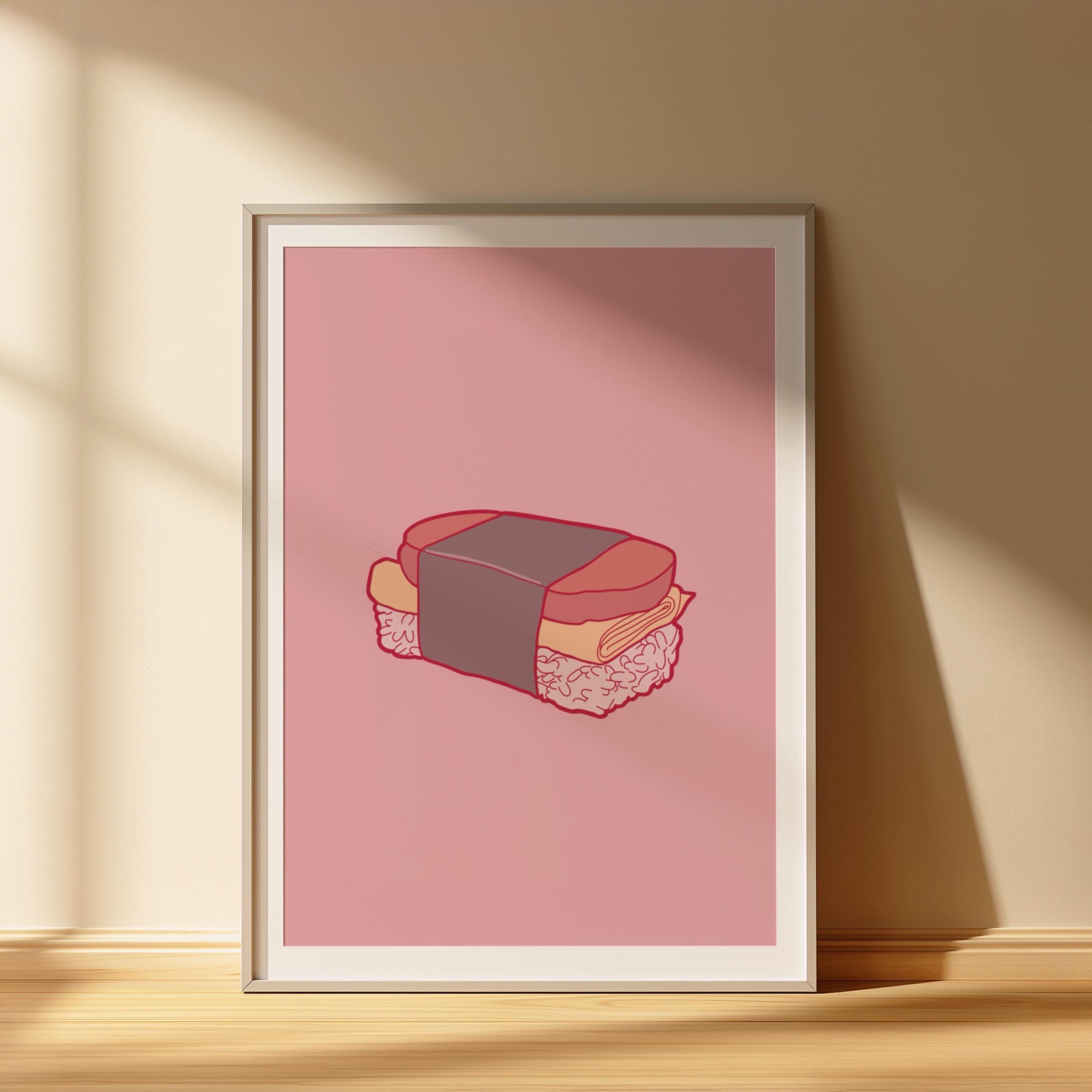 Spam Musubi Art, Pastel Color Art, Japanese Wall Art, Japanese Gifts ...