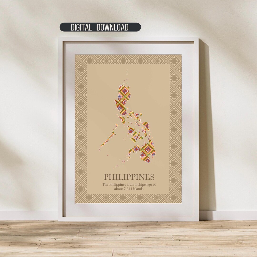 Philippines Map | | Filipino Wall Decor | Filipino Wall Art | Digital ...