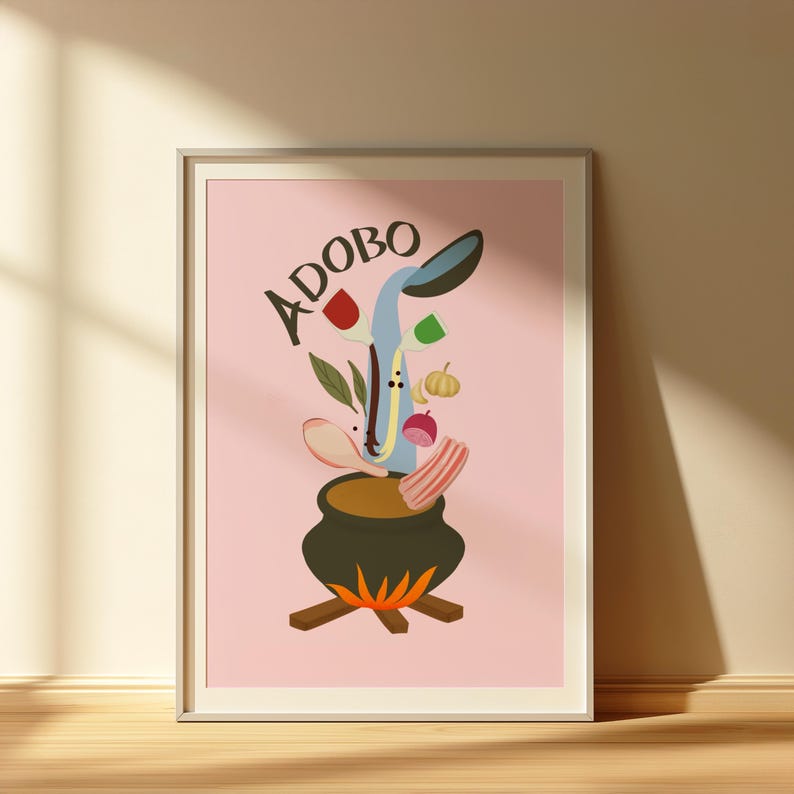 Adobo Art, Filipino Food Printable, Pinoy Modern Art, Home Kitchen Wall ...