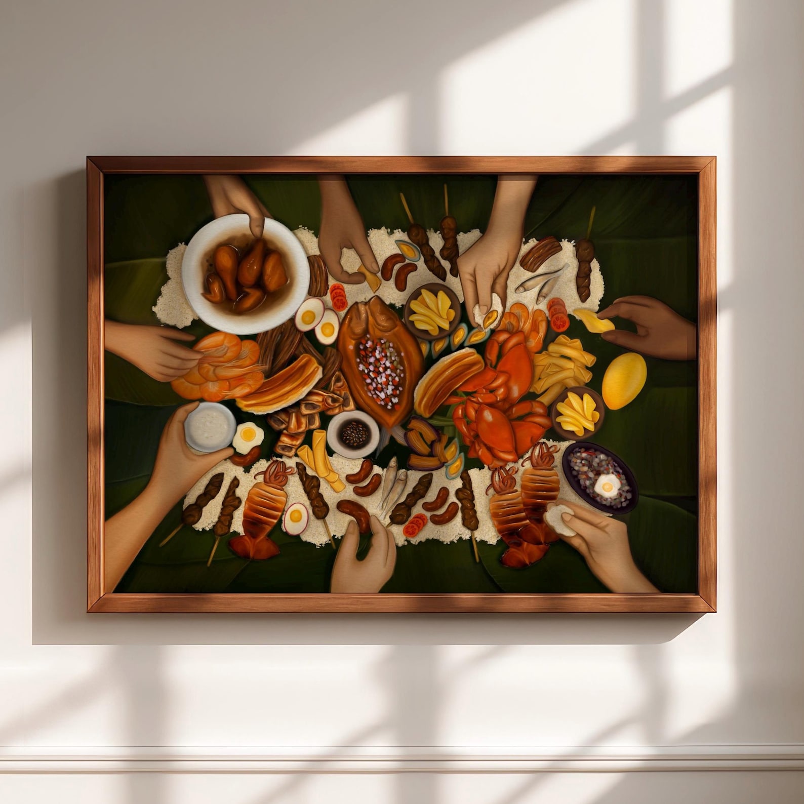 Art Print, Filipino Kamayan Feast Philippines Salo Salo Culture ...
