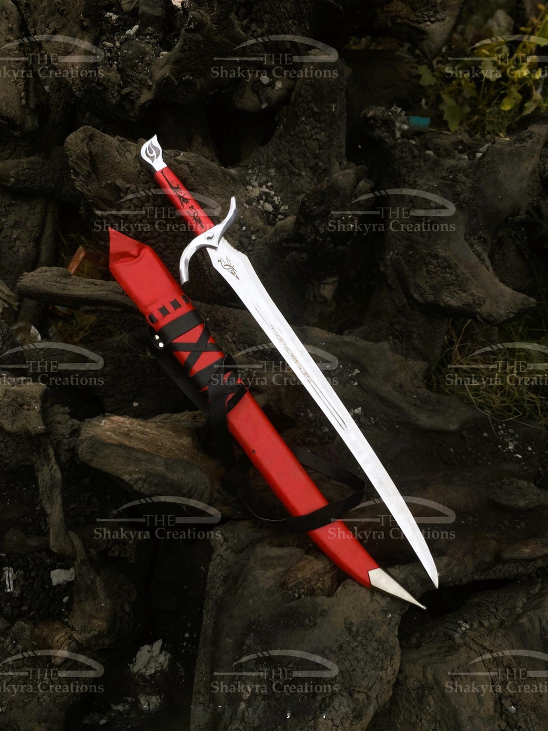 Custom Wheel of Time Large Heron Marked Sword With Scabbard, Viking ...