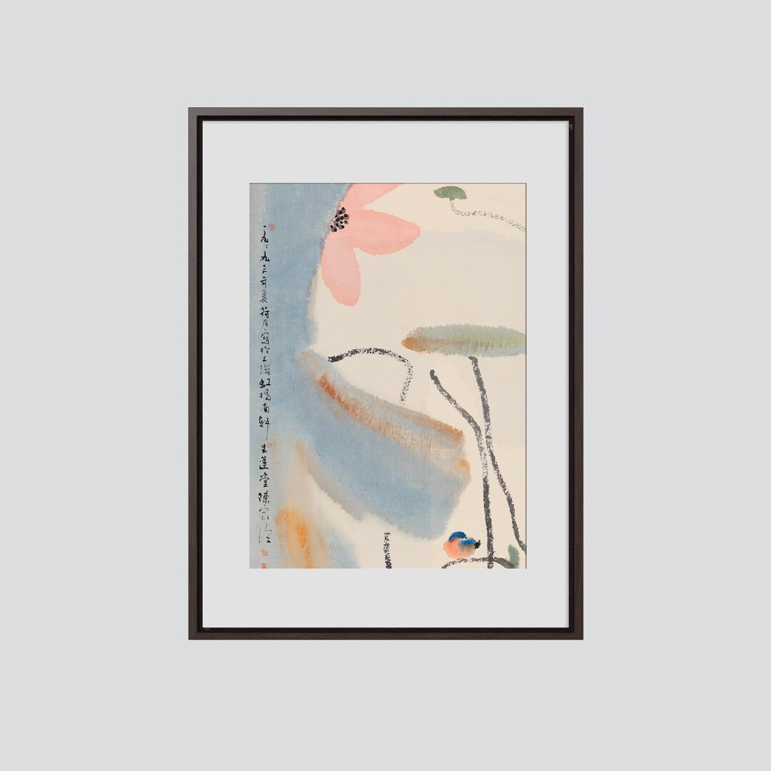 Lotus Scroll - Perfect for Home Decor and Gifting, Watercolour Wallart ...