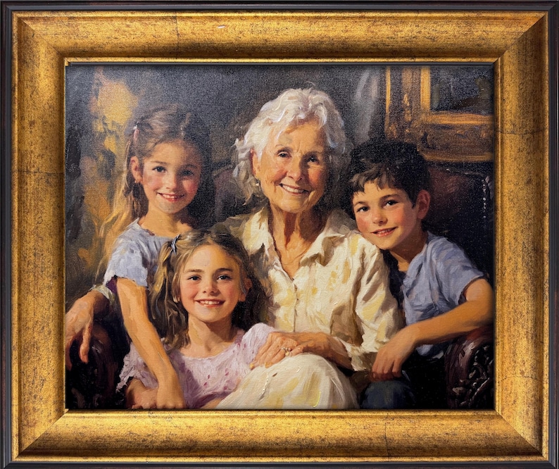 Custom Family Portrait Oil Painting: Hand-painted on Canvas ...