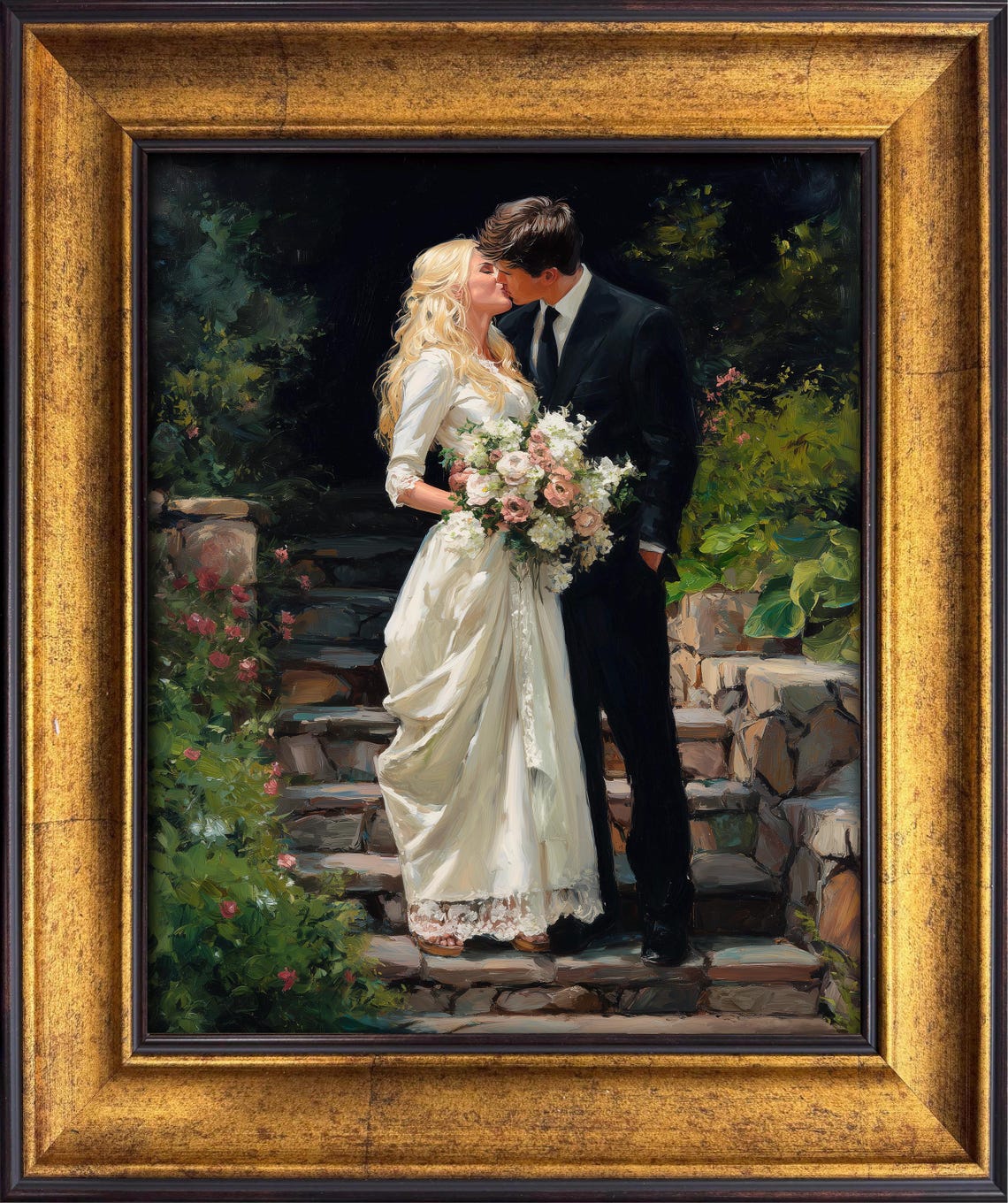 Custom Wedding Oil Painting, Hand-painted Bride & Groom Portrait - Etsy