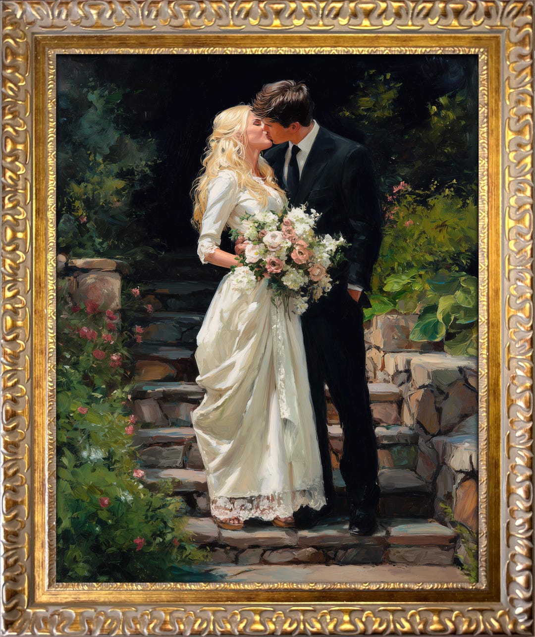 Custom Wedding Oil Painting, Hand-painted Bride & Groom Portrait - Etsy