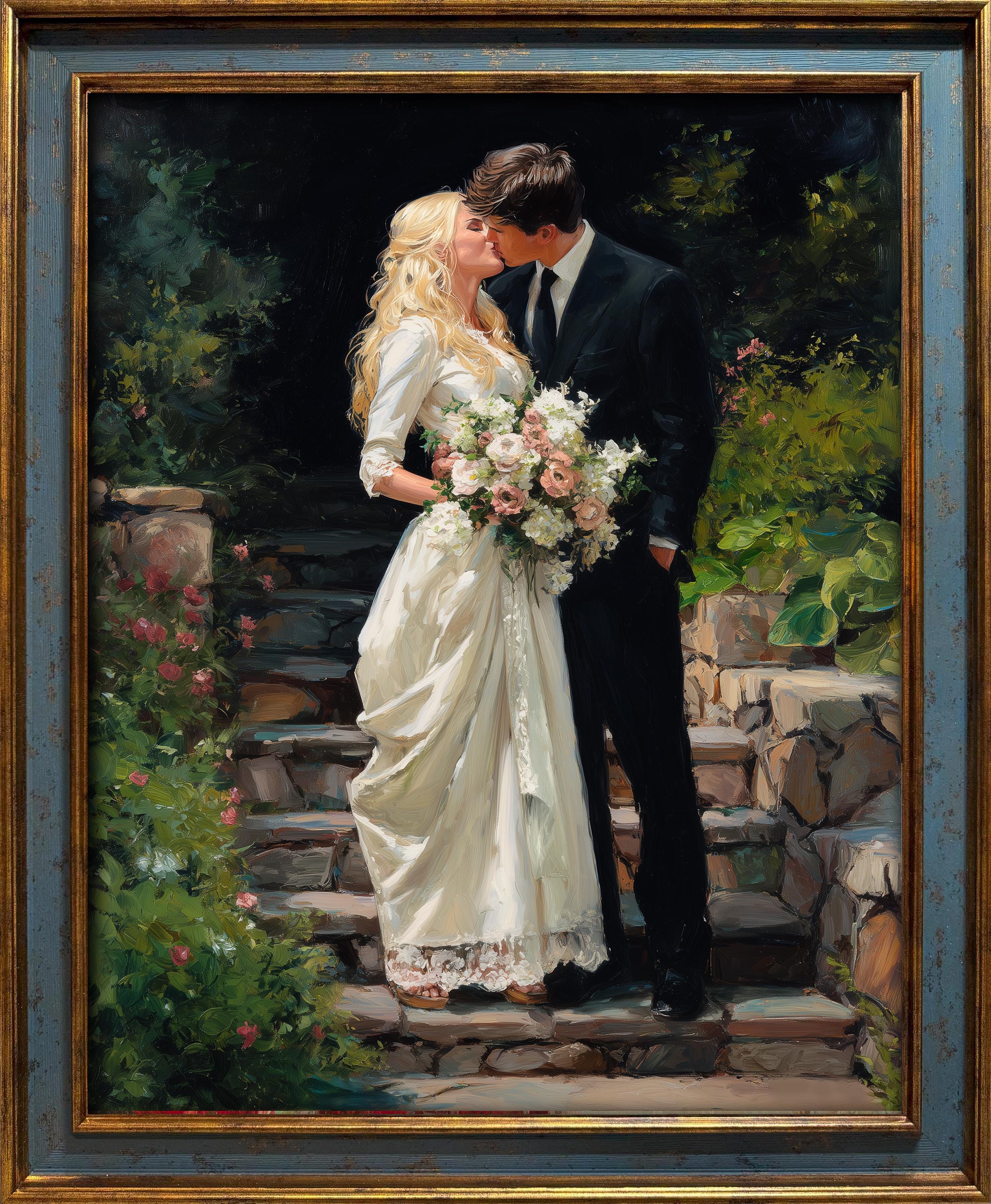 Custom Wedding Oil Painting, Hand-painted Bride & Groom Portrait - Etsy