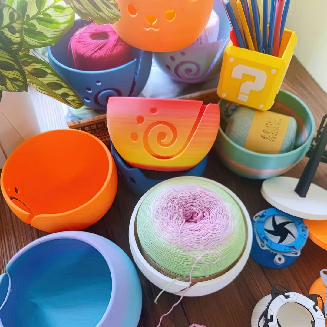 Cat Yarn Bowl 3d Printed Yarn Accessory Knitting Spiral Yarn Bowl Yarn ...
