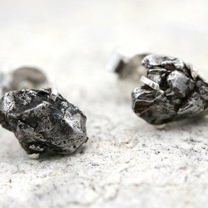 Meteorite Earrings, Meteorite Stud Earrings, Meteorite Jewelry, Healing ...