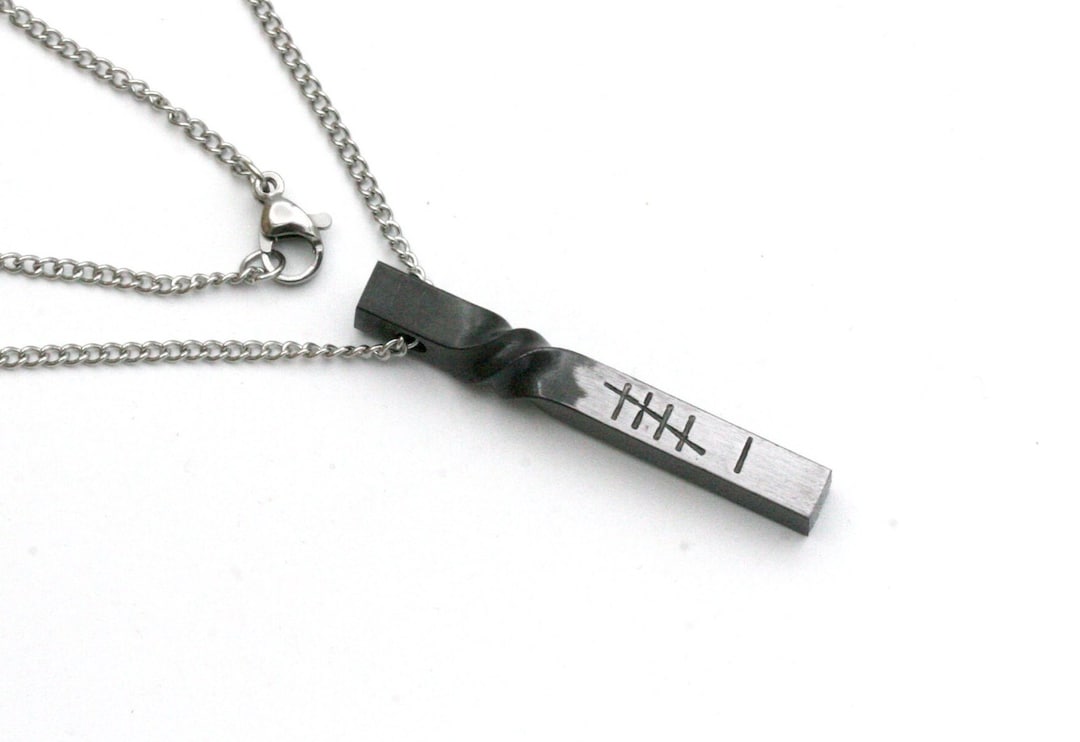 6th Anniversary Iron Necklace, Tally Mark Pendant, Gift for Her - Etsy
