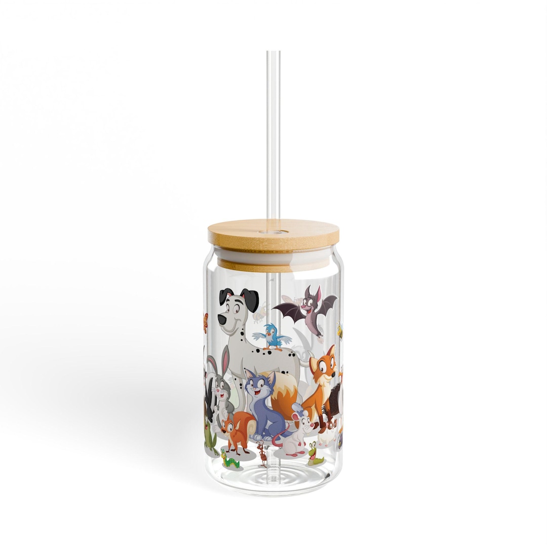 Kids Sipper Glass, 16oz - Fun Toddler Cup With Lid and Straw, Children ...