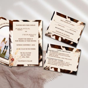 Western Wedding Invitation Template Set – Invitation W/photo Option on ...