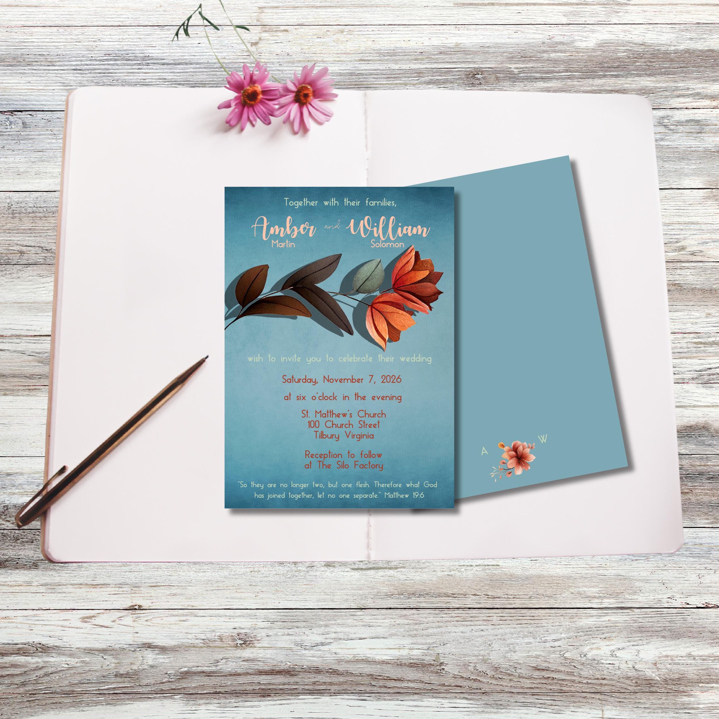 Christian Wedding Invitation Template Set With RSVP and Details Cards ...