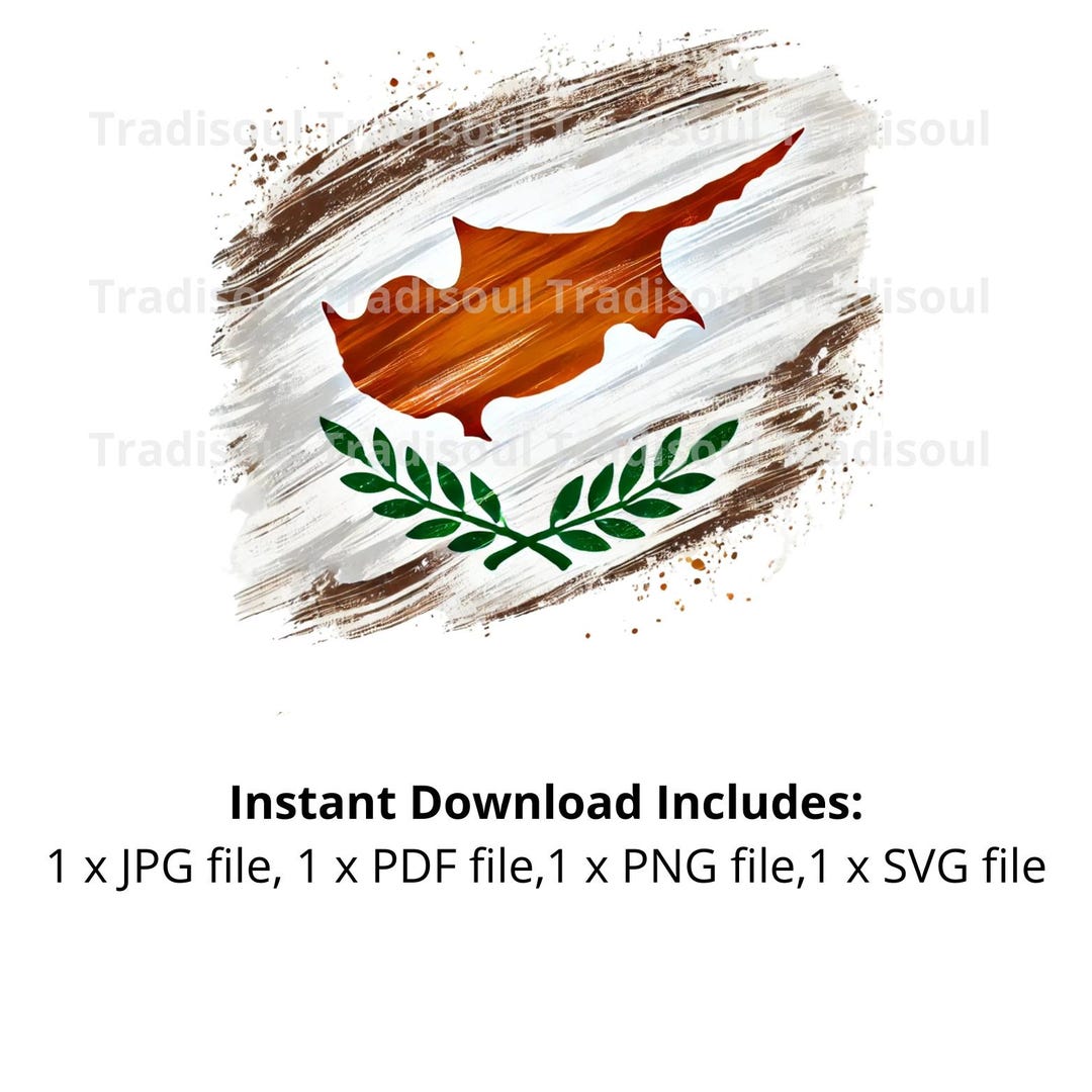 Cyprus Flag Watercolor Print - Digital Download | Abstract Cypriot Flag ...