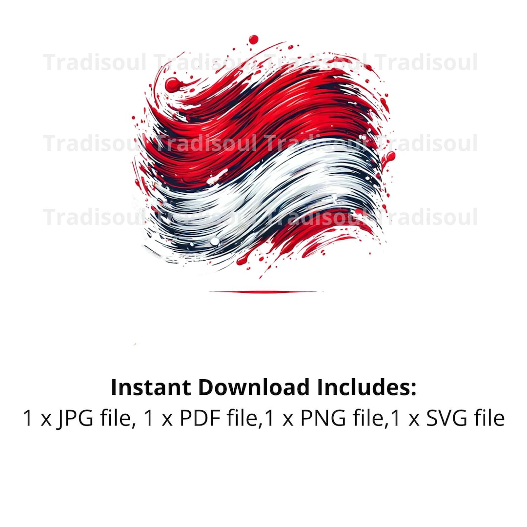 Indonesia Flag Watercolor Print - Digital Download | Abstract ...