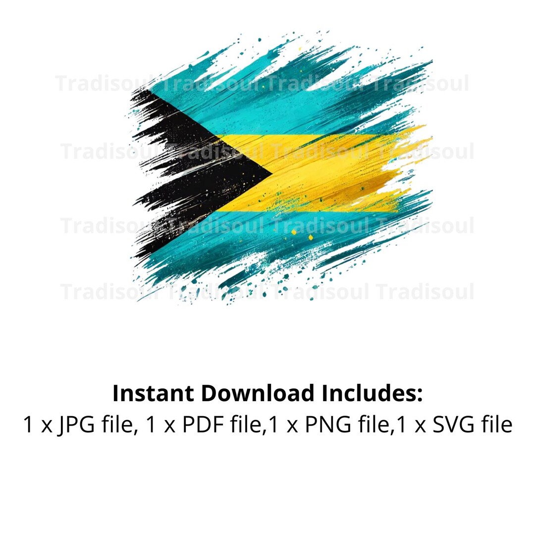 Bahamas Flag Watercolor Print - Digital Download | Abstract Bahamas ...
