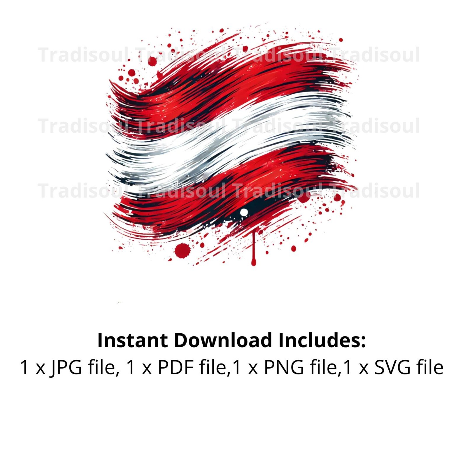 Austria Flag Watercolor Print - Digital Download | Abstract Austrian ...