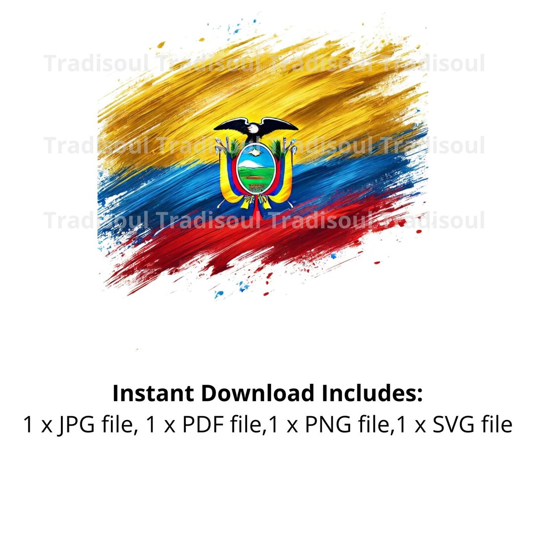 Ecuador Flag Watercolor Print - Digital Download | Abstract Ecuador ...