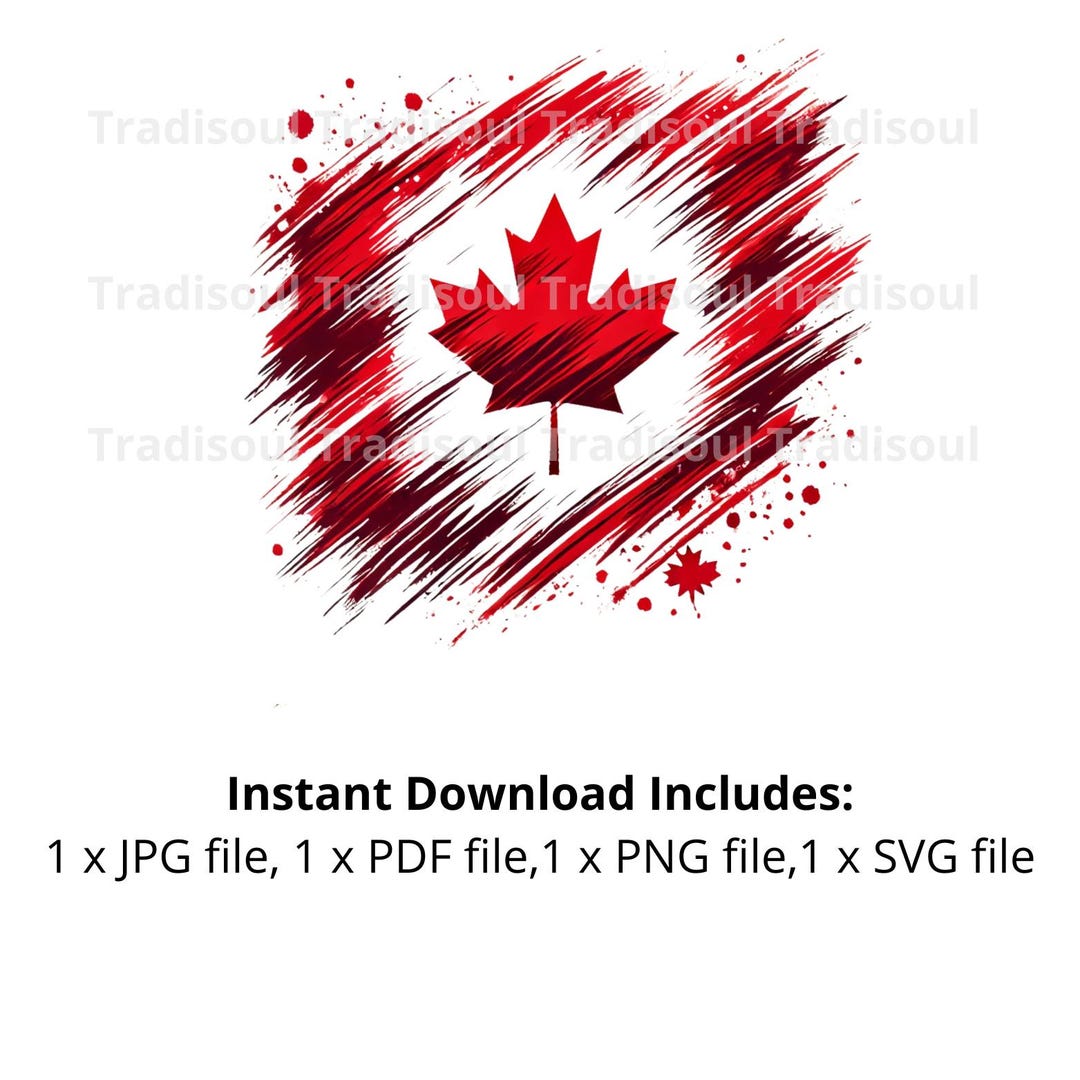 Canada Flag Watercolor Print - Digital Download | Abstract Canadian ...