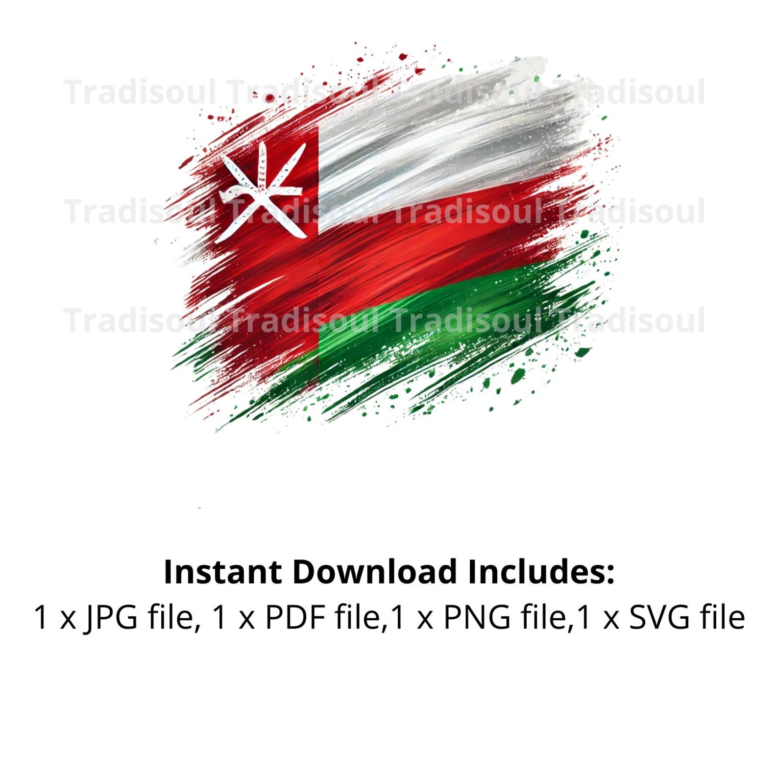 Oman Flag Watercolor Print - Digital Download | Abstract Omani Flag Art ...