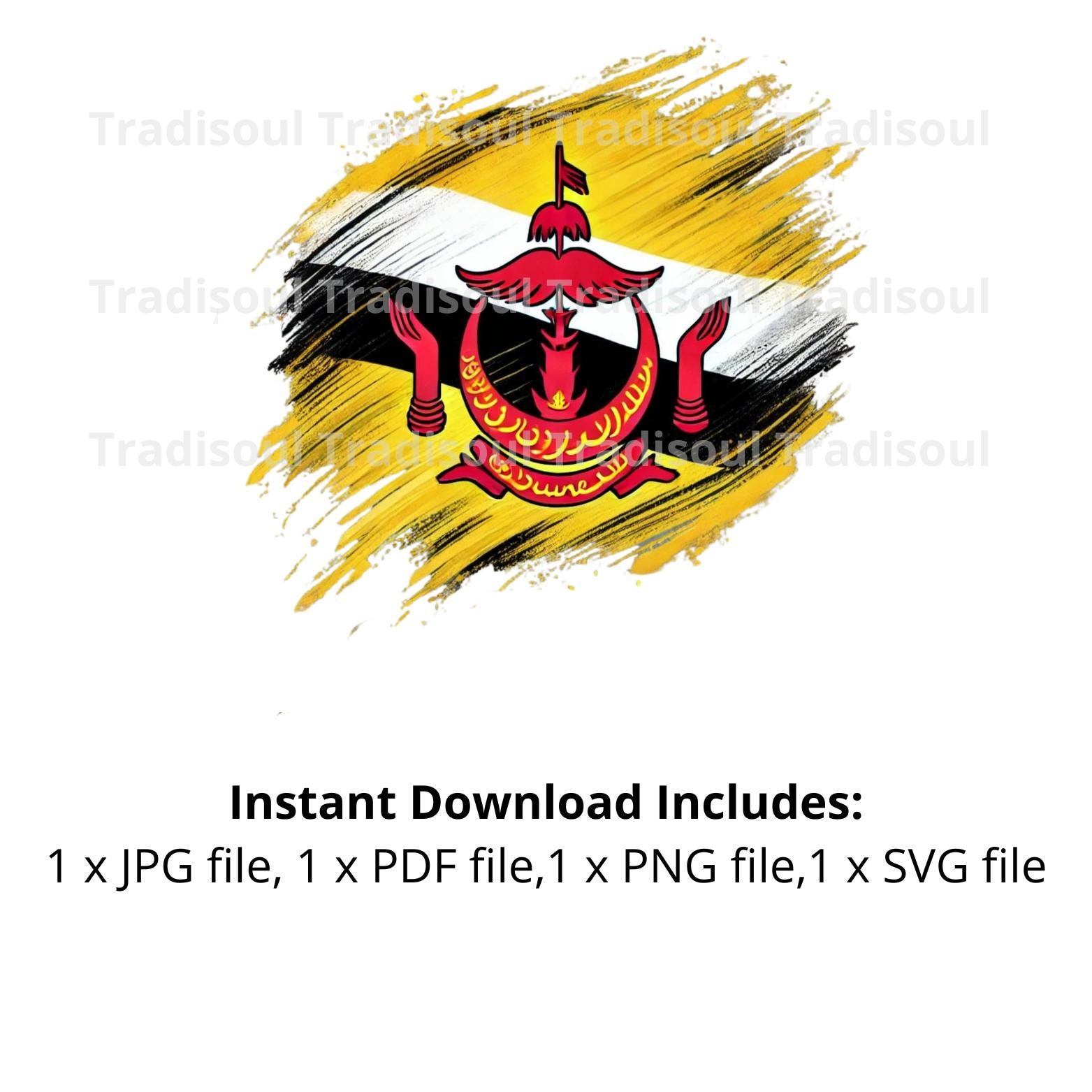 Brunei Flag Watercolor Print - Digital Download | Abstract Brunei Flag ...