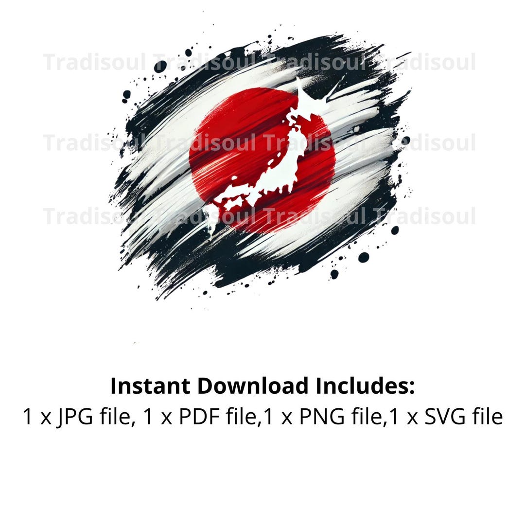 Japan Flag Watercolor Print - Digital Download | Abstract Japanese Flag ...