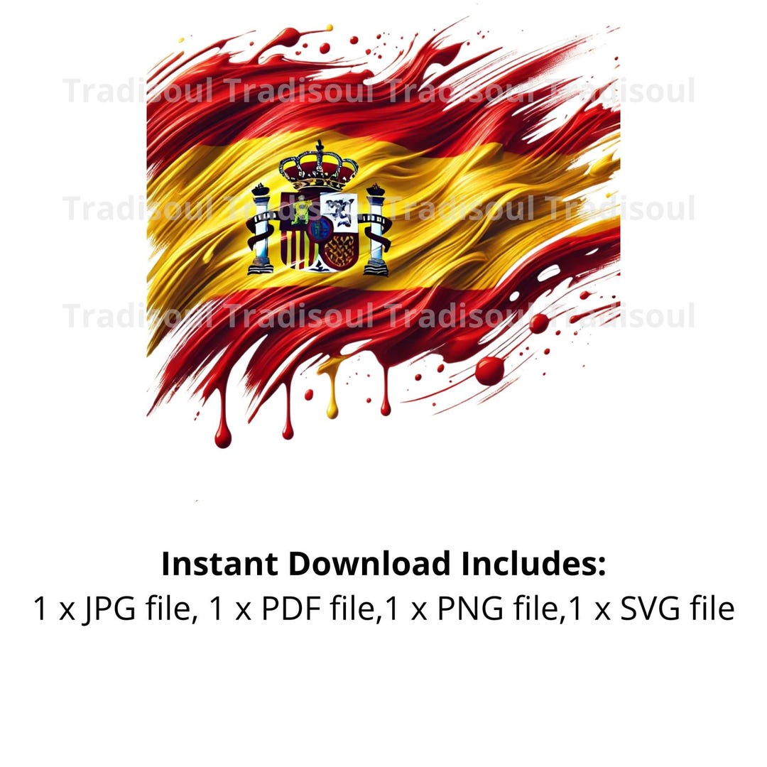 Spain Flag Watercolor Print - Digital Download | Abstract Spanish Flag ...
