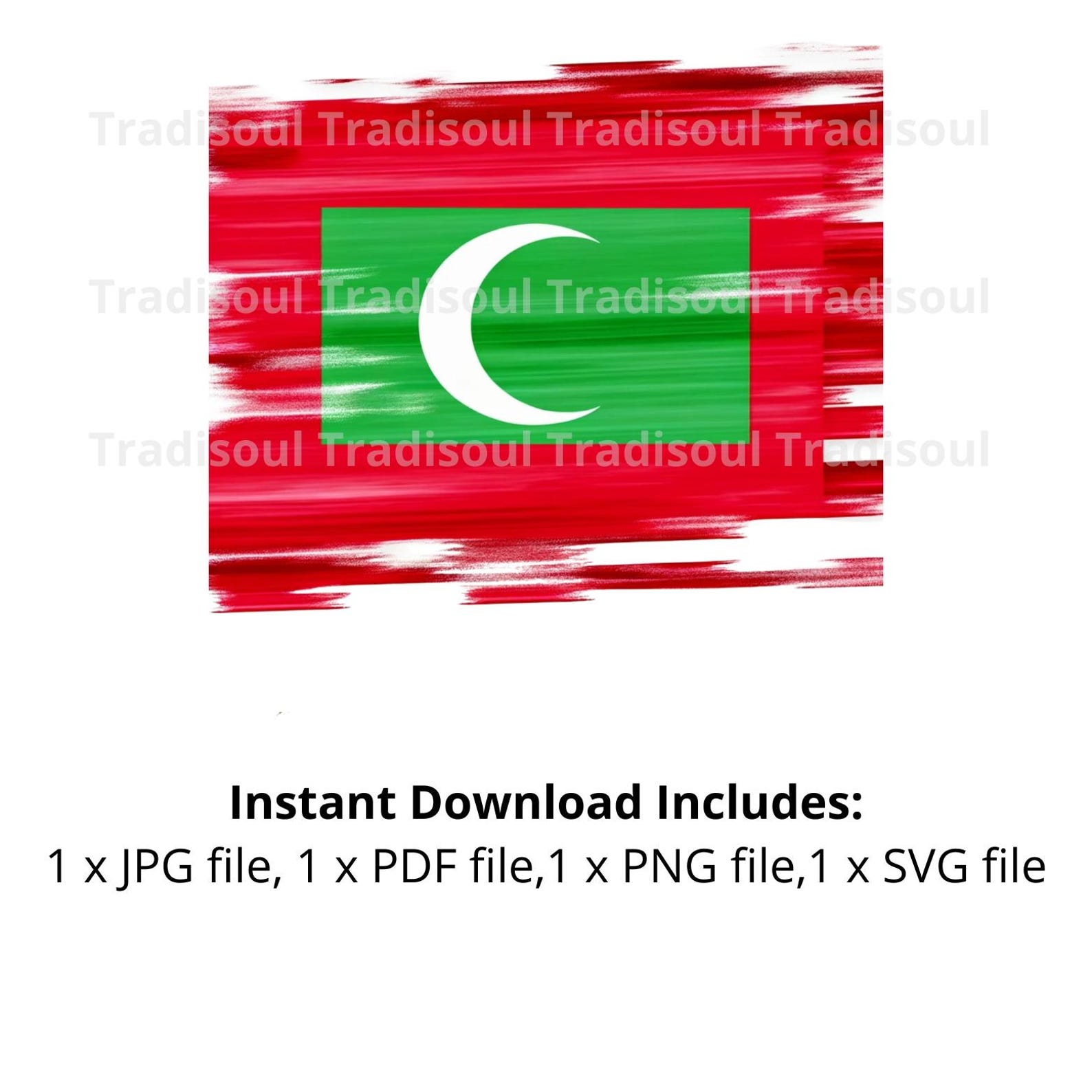 Maldives Flag Watercolor Print - Digital Download | Abstract Maldivian ...