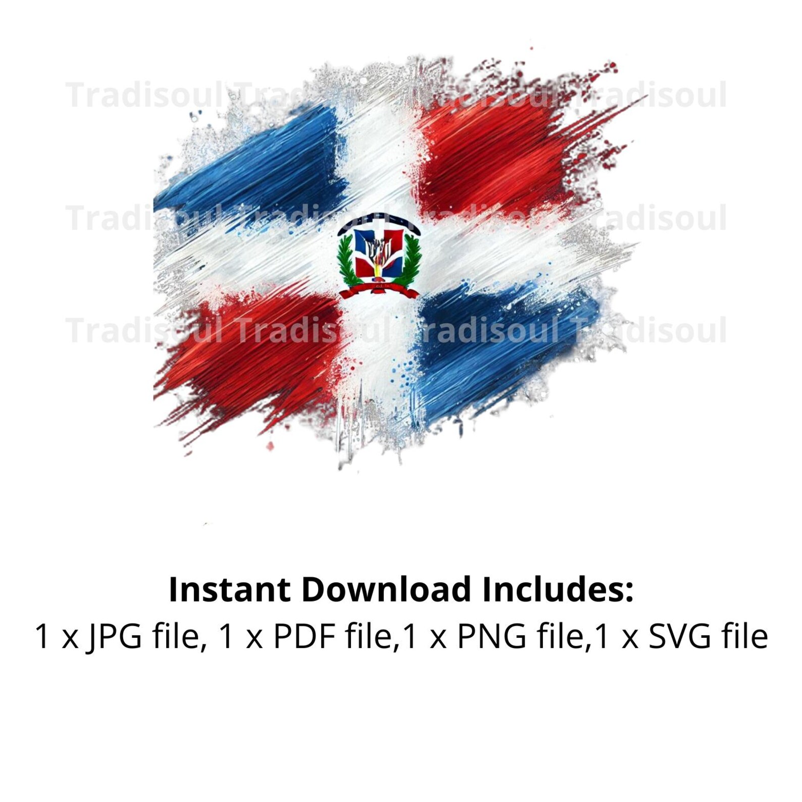 Dominican Republic Flag Watercolor Print - Digital Download | Abstract ...