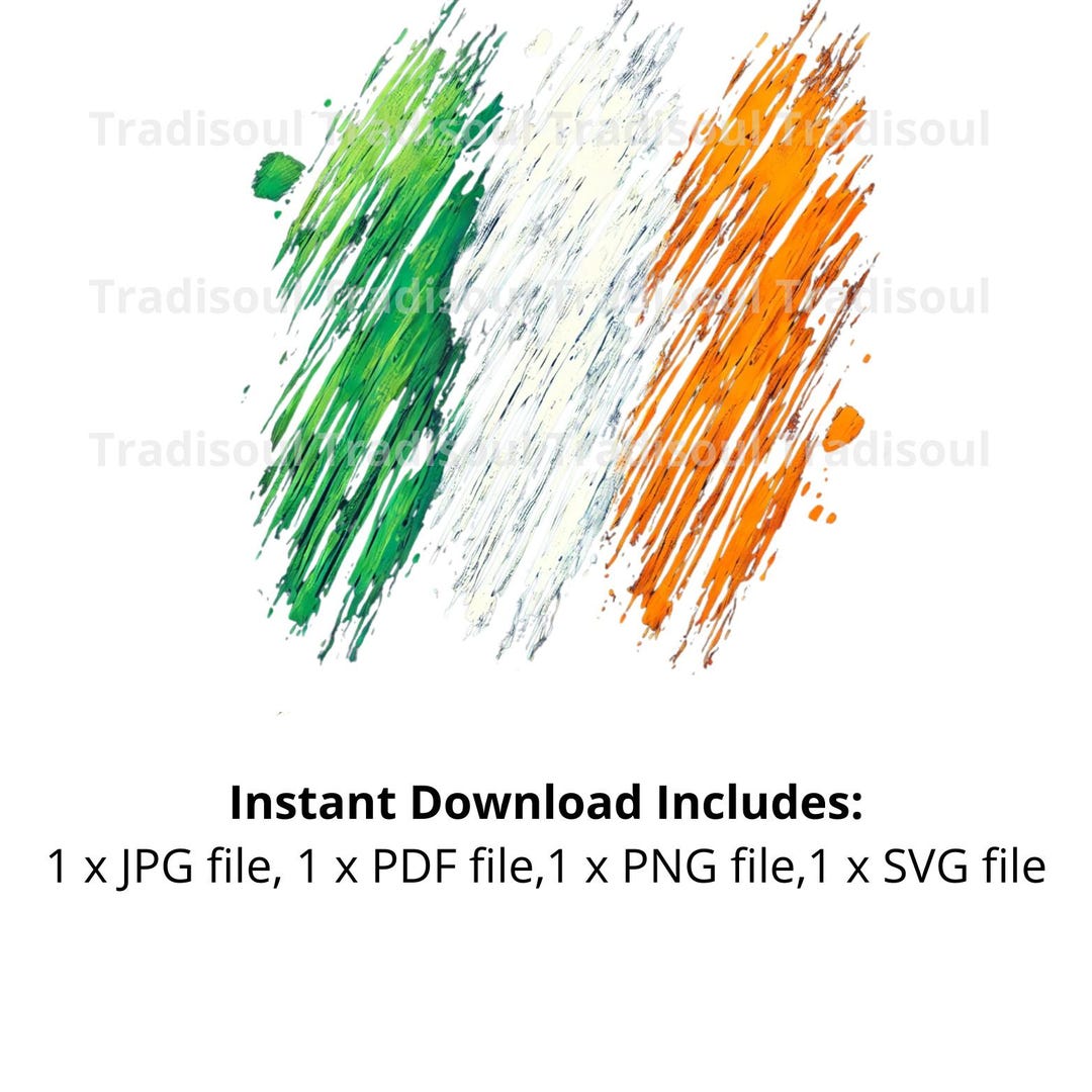 Ireland Flag Watercolor Print - Digital Download | Abstract Irish Flag ...