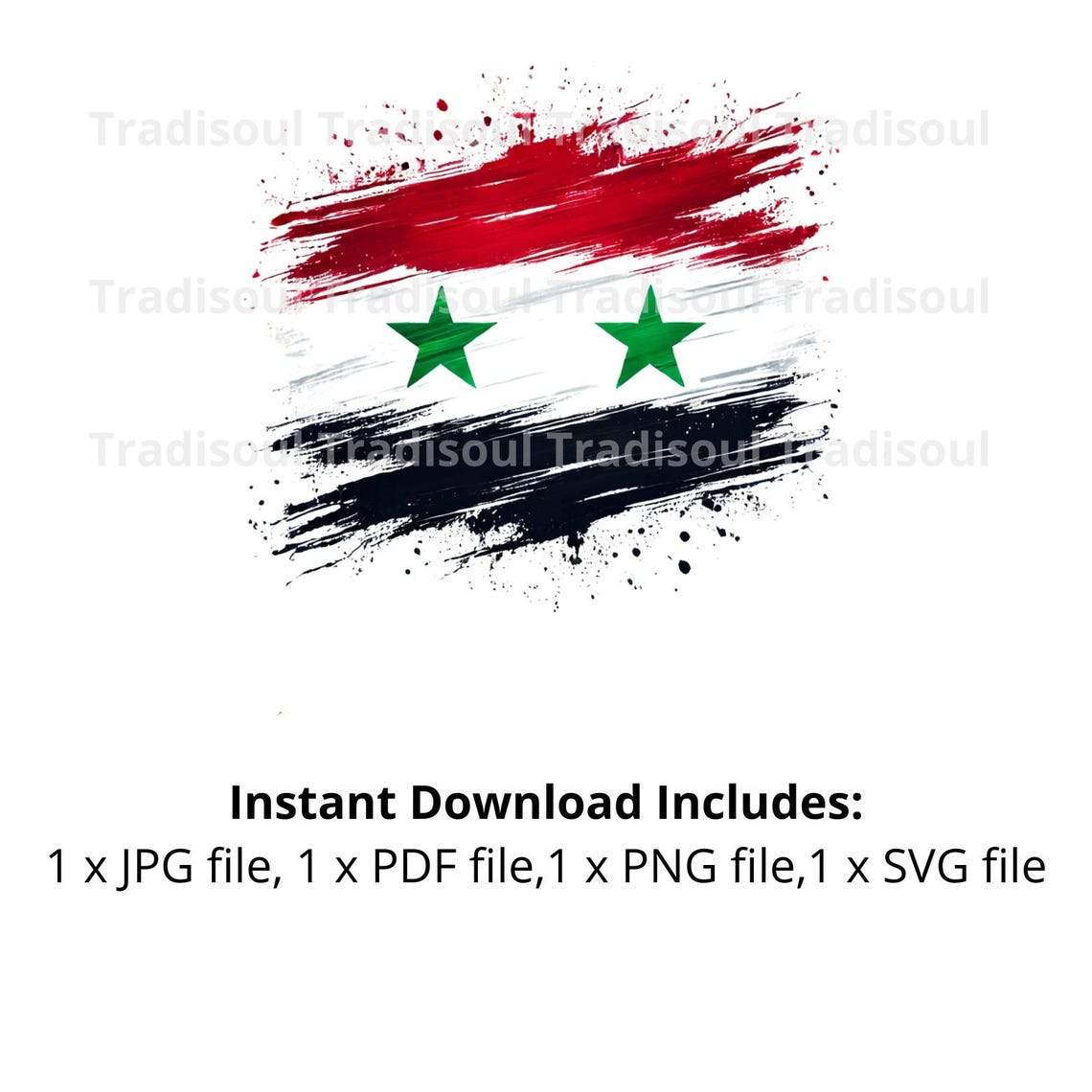 Syria Flag Watercolor Print - Digital Download | Abstract Syrian Flag ...