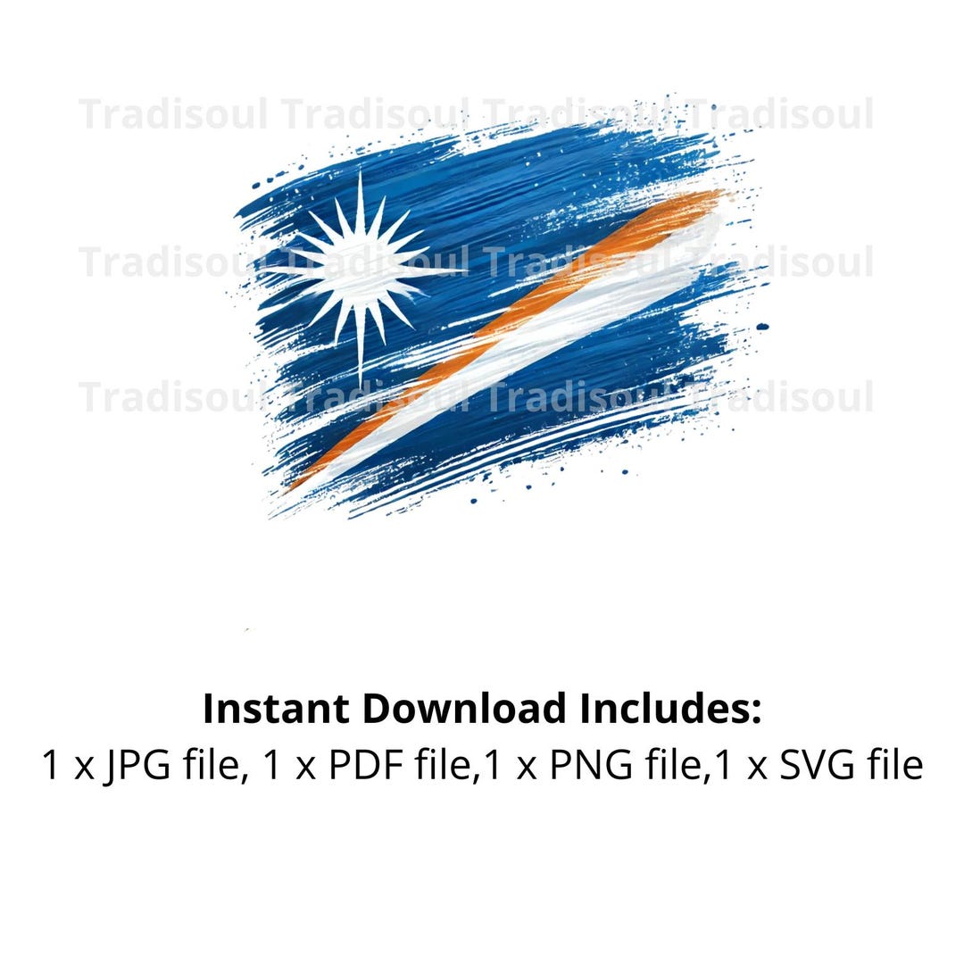 Marshall Islands Flag Watercolor Print Digital Download Abstract ...