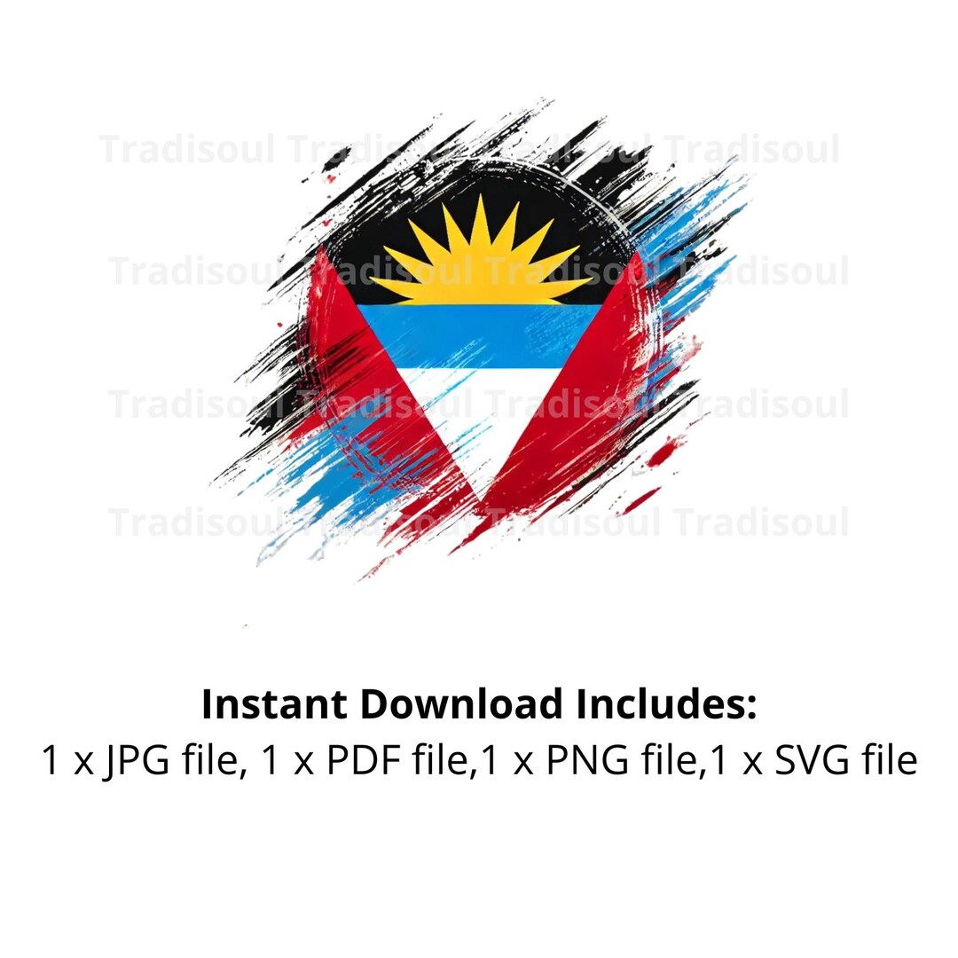 Antigua and Barbuda Flag Watercolor Print - Digital Download | Abstract ...