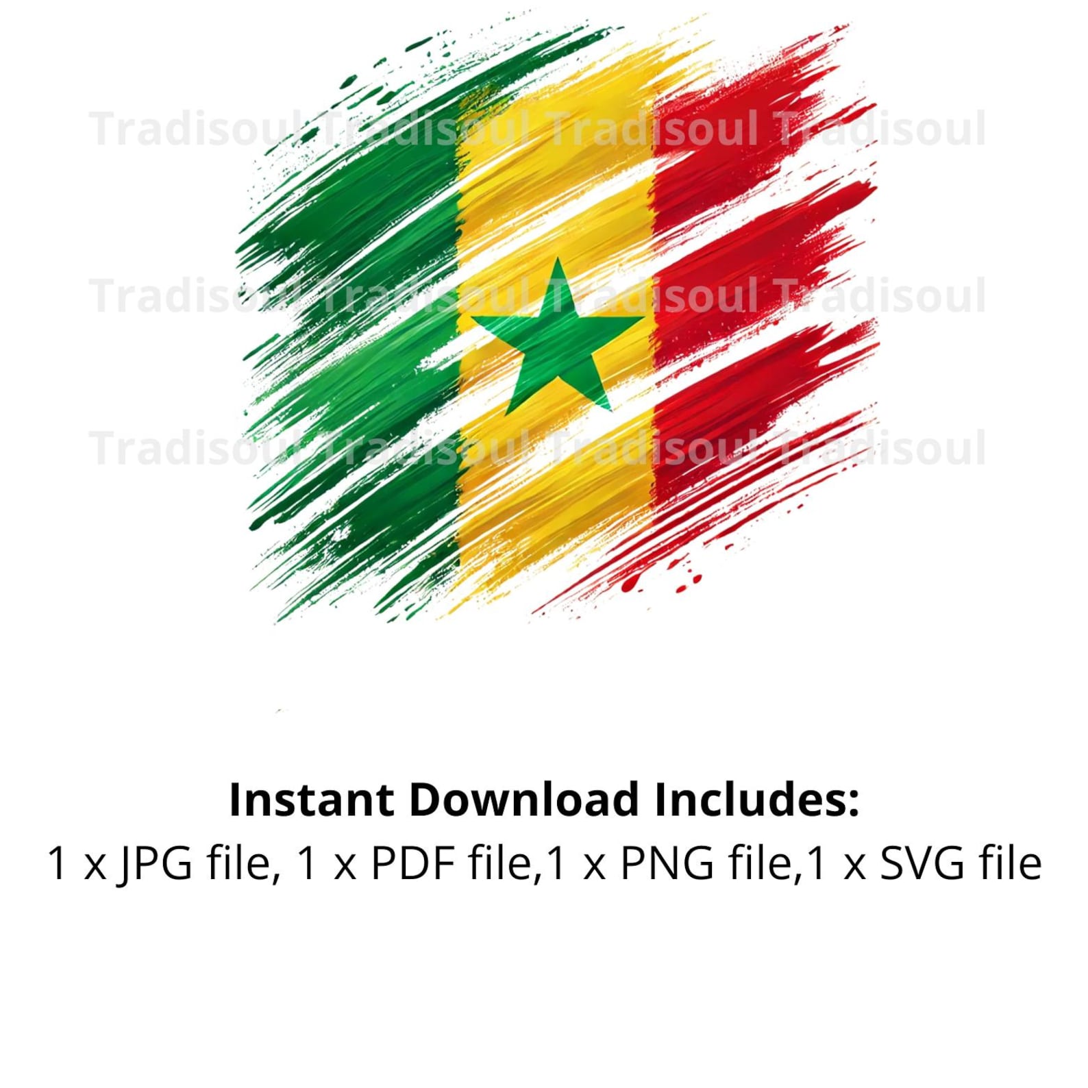 Senegal Flag Watercolor Print - Digital Download | Abstract Senegalese ...