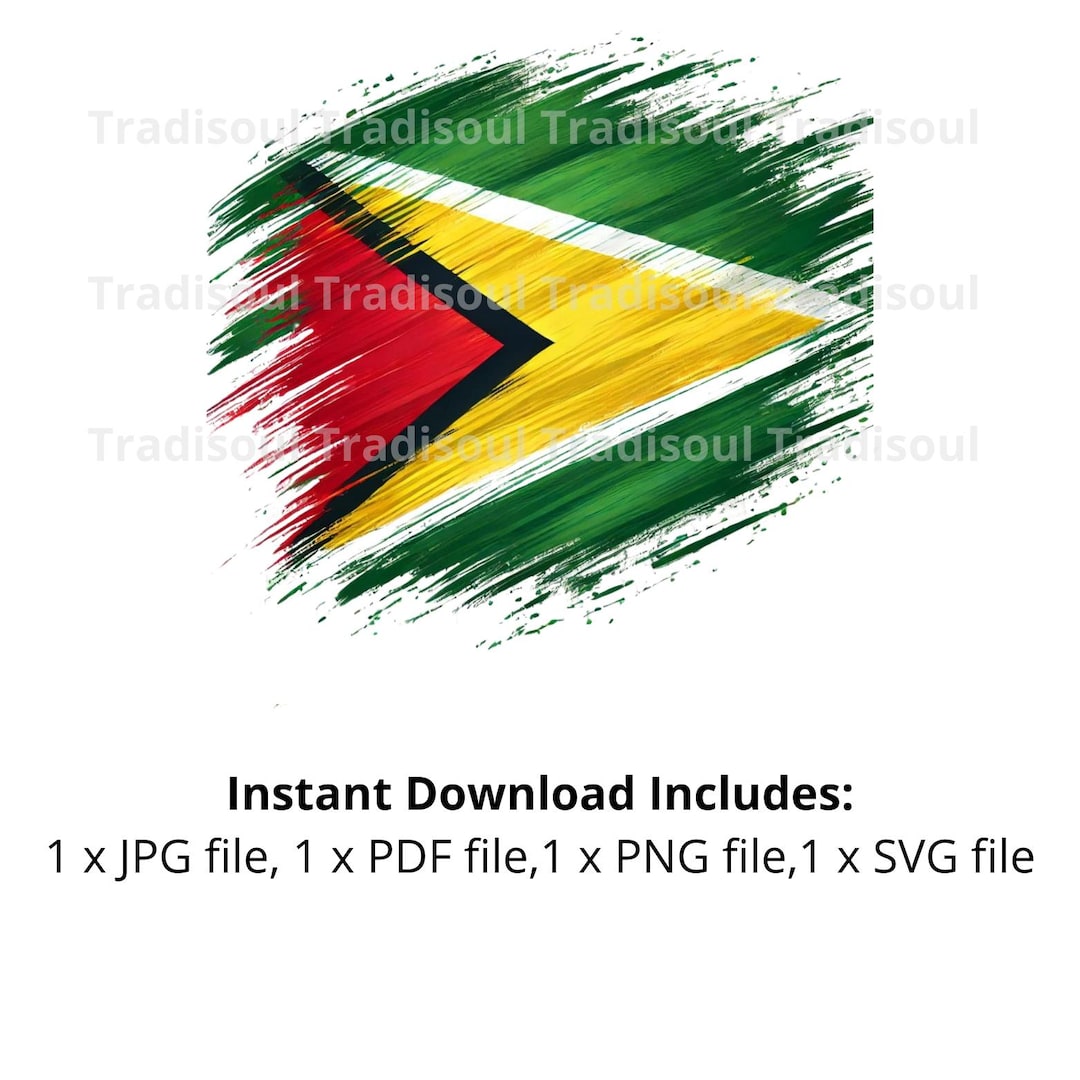 Guyana Flag Watercolor Print - Digital Download | Abstract Guyana Flag ...