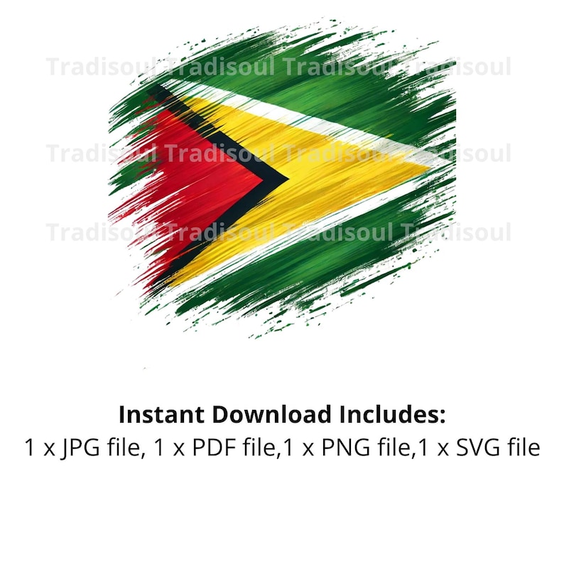 Guyana Flag Watercolor Print - Digital Download | Abstract Guyana Flag Art for Personal ...