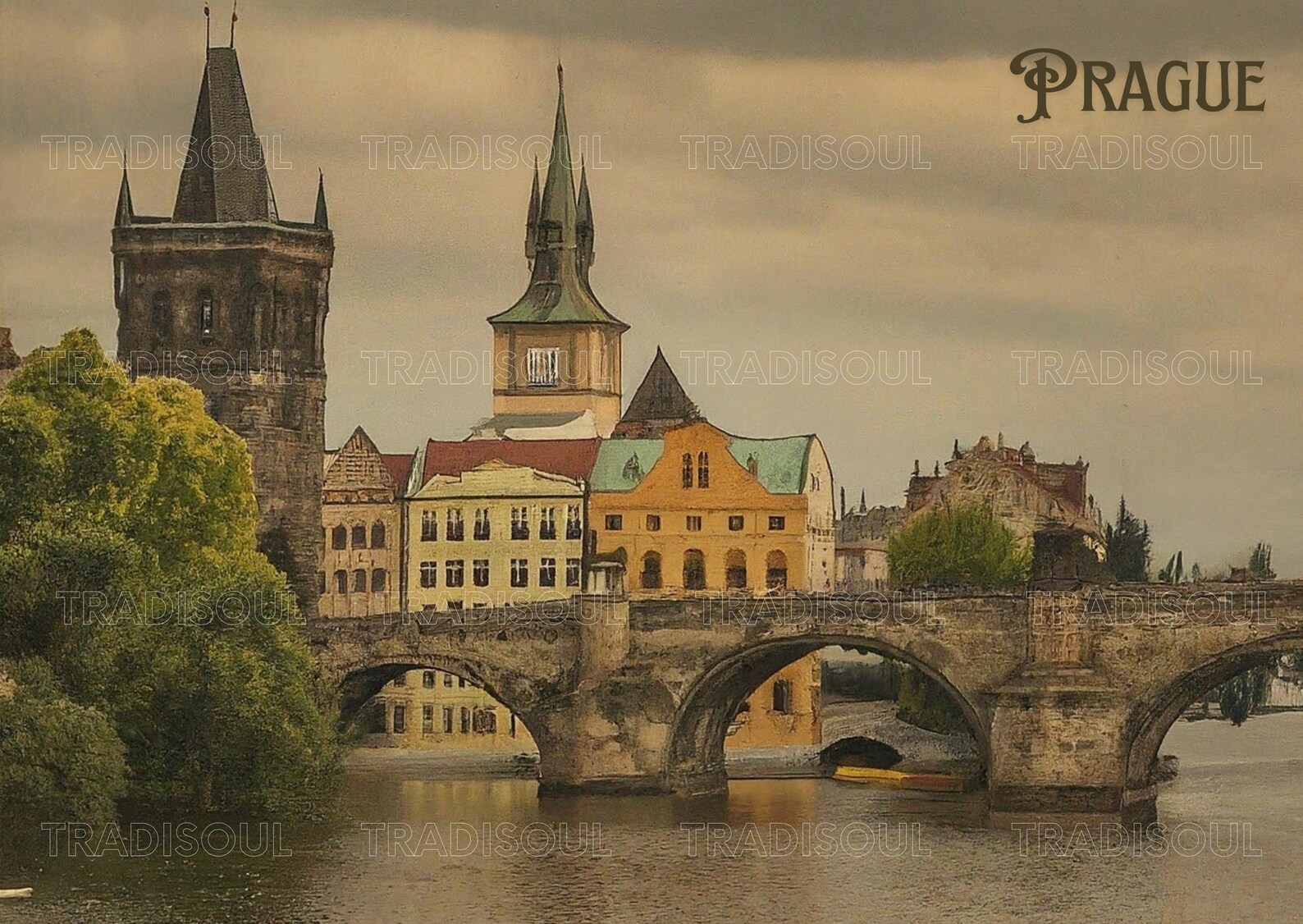 Vintage Prague Digital Postcard for Personal or Commercial Use – JPG ...