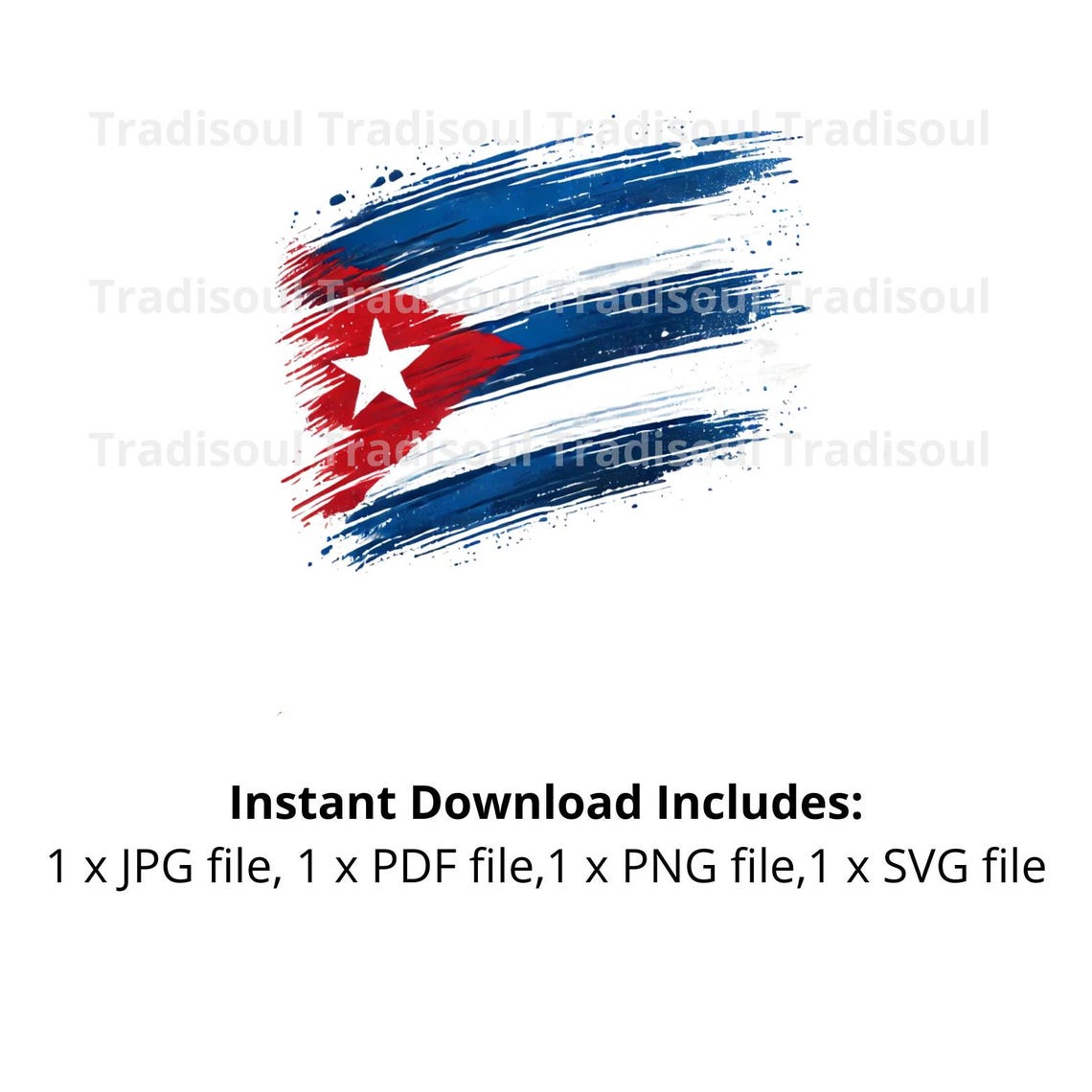 Cuba Flag Watercolor Print - Digital Download | Abstract Cuban Flag Art ...