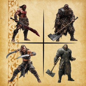 Wild Barbarians Clipart – 20 Powerful and Fierce Warriors for Your ...