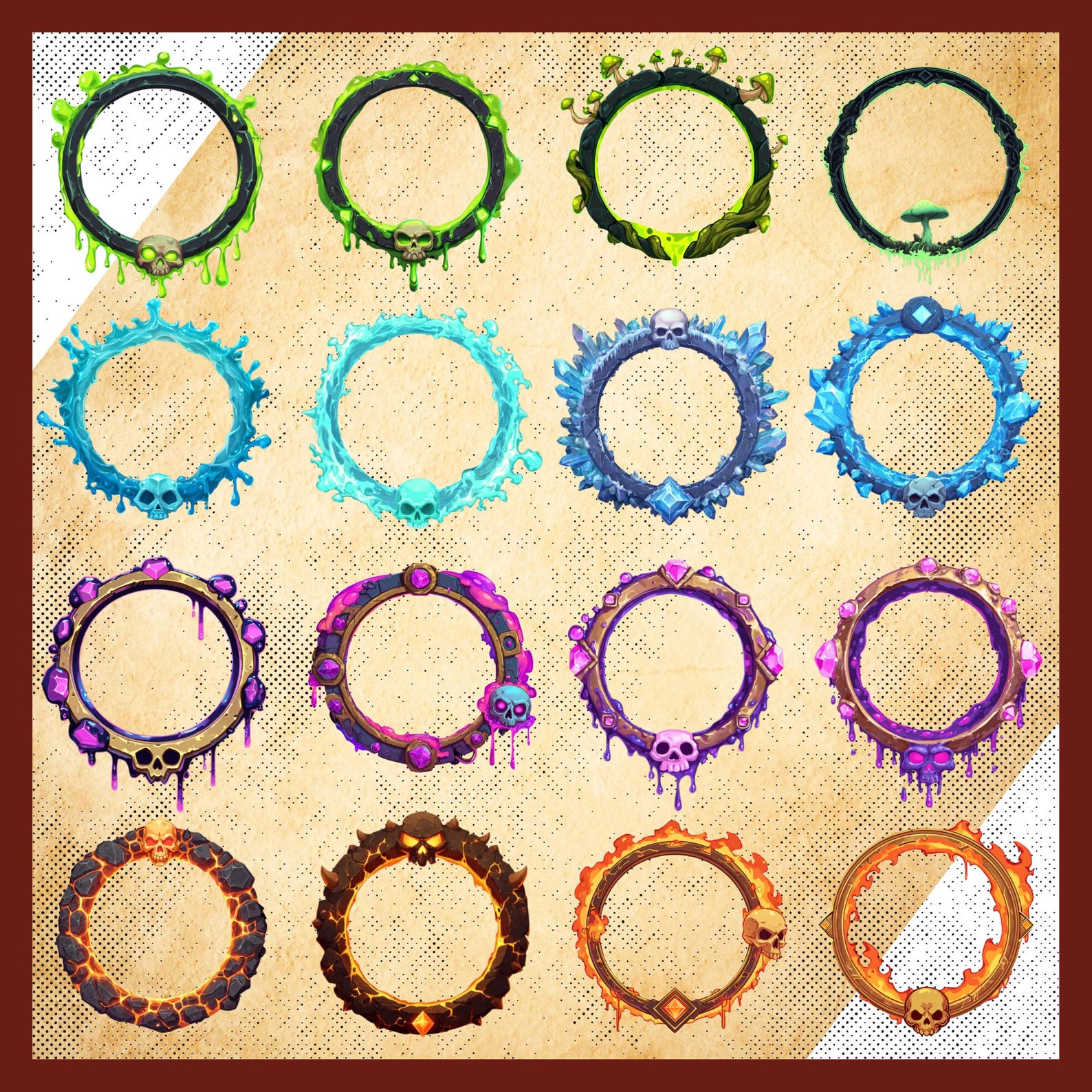 Element Token Frames – Digital Borders for Dnd or Any Fantasy Game ...