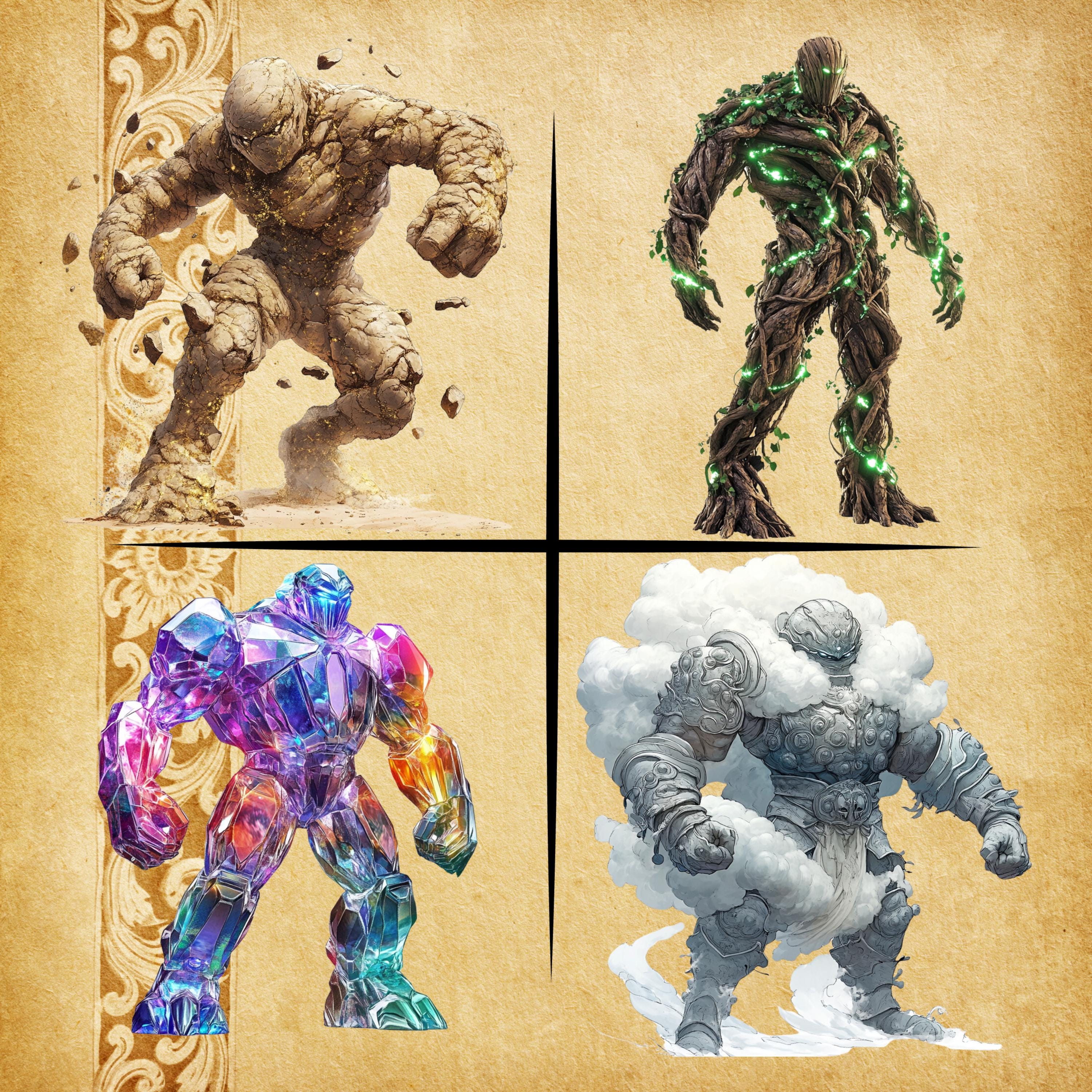 Fantasy Golems Cliparts, Commercial Use, Mythical Golems, PNG, Collection for Fantasy Art and ...