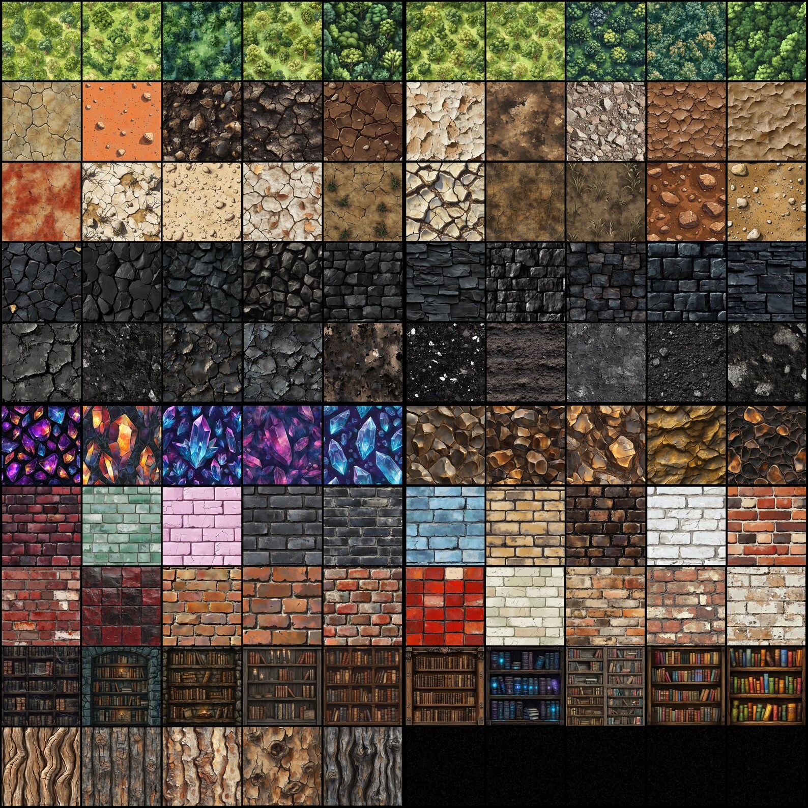 Texture Pack for Game Creators – 378 Seamless PNG Textures – 31 ...